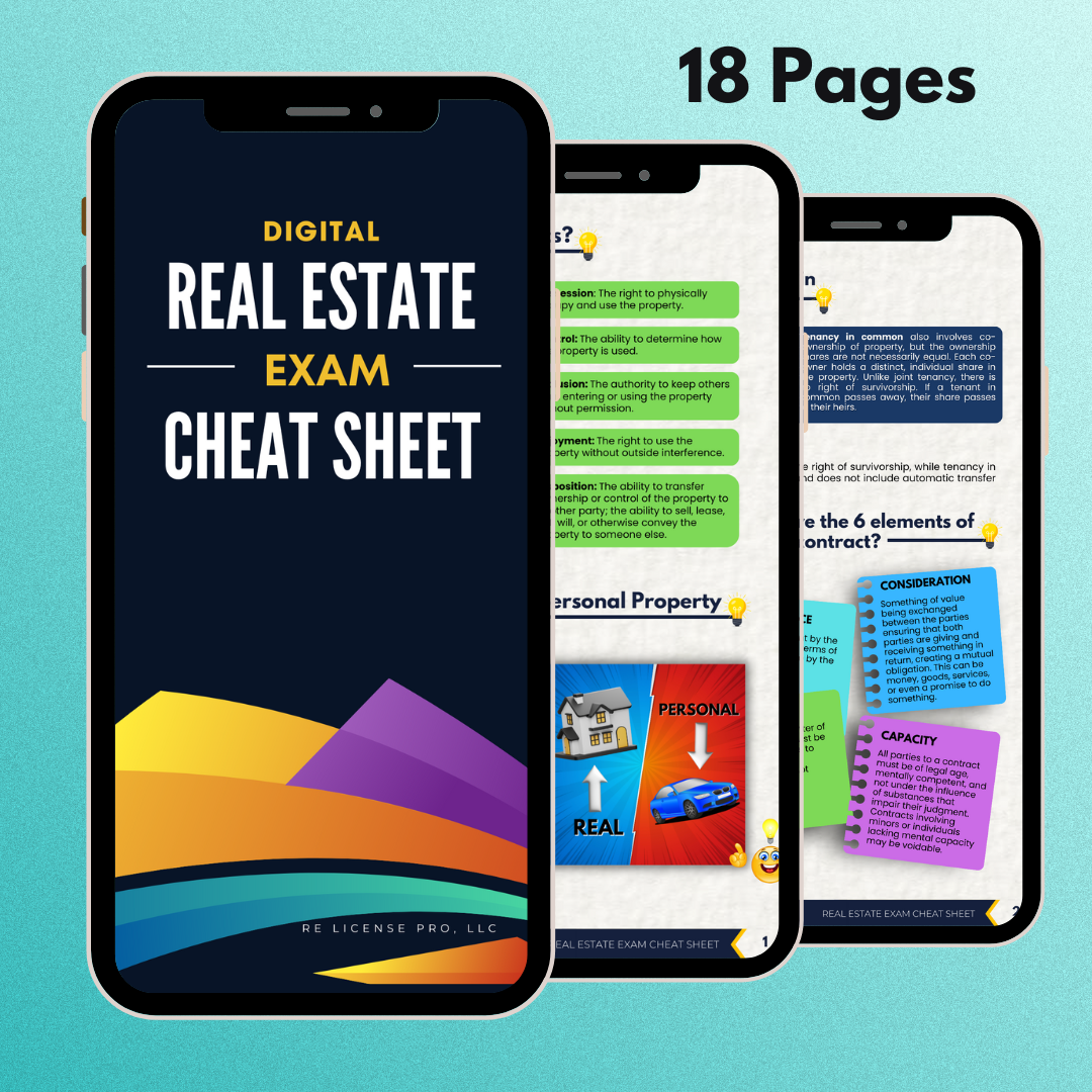 Real Estate Exam "Cheat Sheet" – Study with Dee